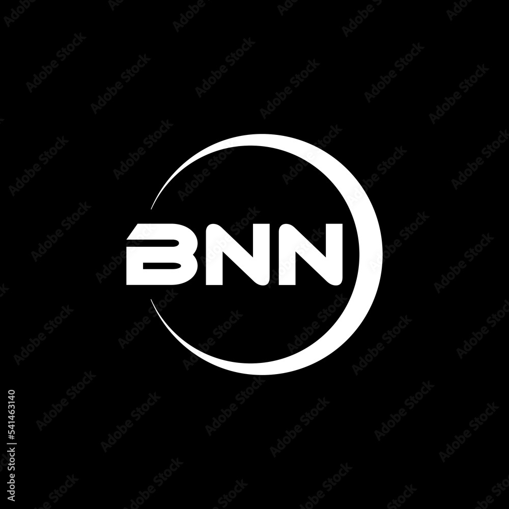 BNN letter logo design with black background in illustrator, cube logo ...