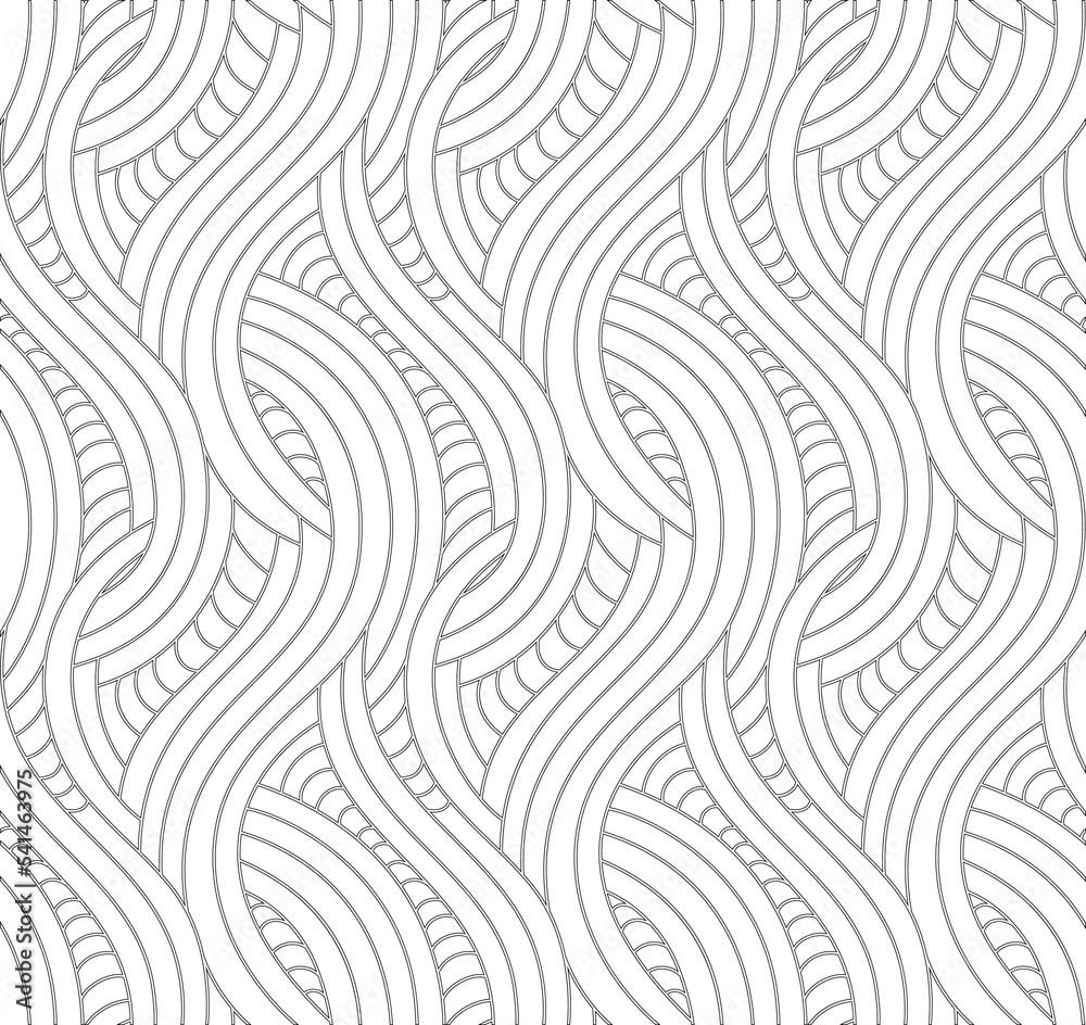 Vector Black Seamless Linear Pattern In Minimalism Style Simple Monochrome Seamless Pattern Of