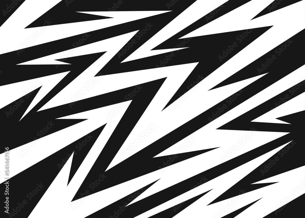 Abstract black and white background with various sharp and arrow ...