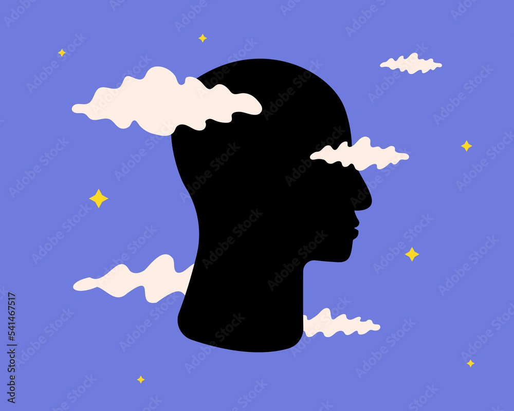 Brain fog is a symbol of post-covid syndrome. Stock Vector | Adobe Stock