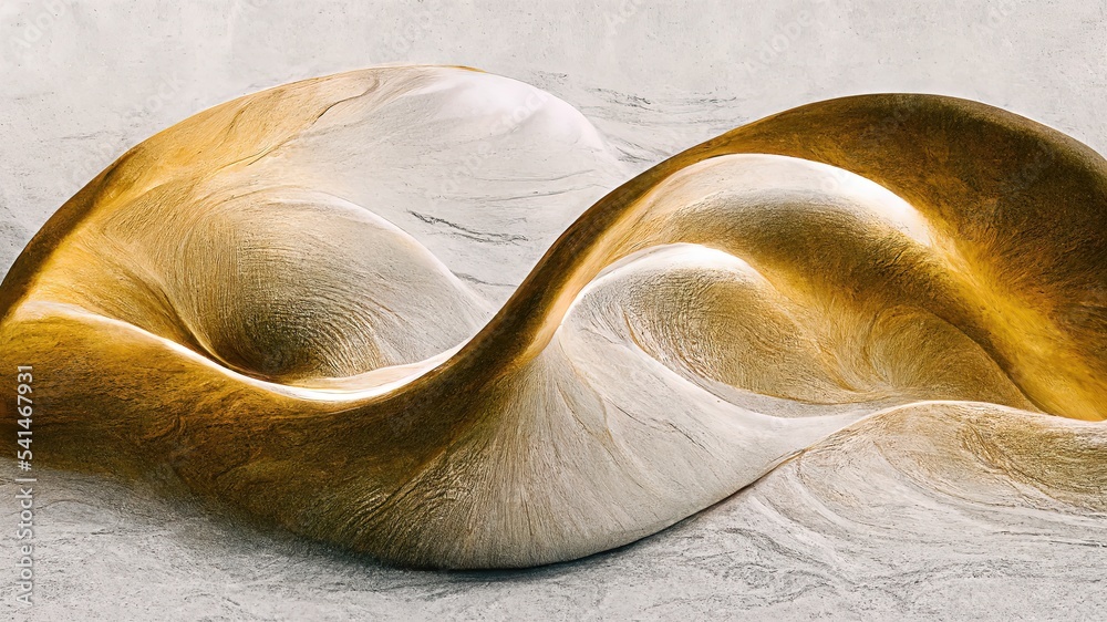 Beautiful golden curves flowing like waves, twisted and bent ...