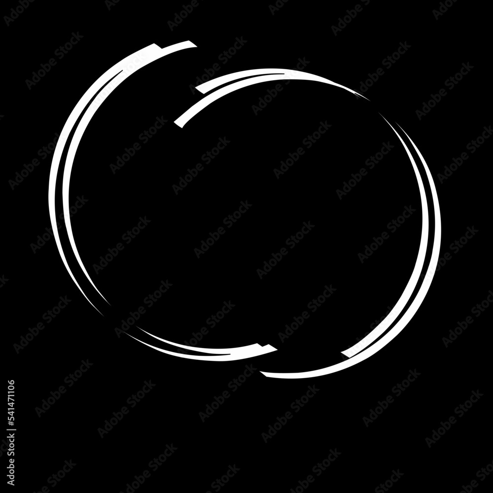 Curved white vector speed line in circle shape. Geometric art. Trendy ...