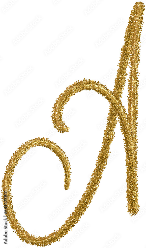 Gold Calligraphy Alphabet Letter A, Cursive A Stock Photo | Adobe Stock