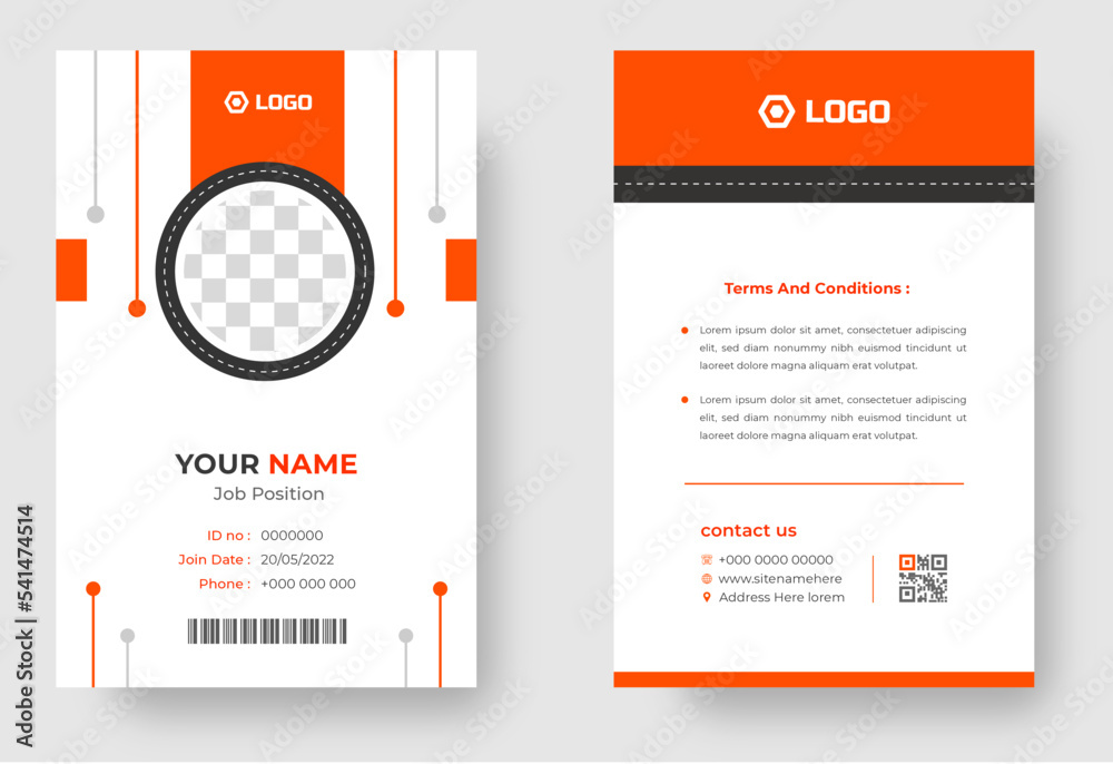 Company employee id card template. Modern and clean business id card ...