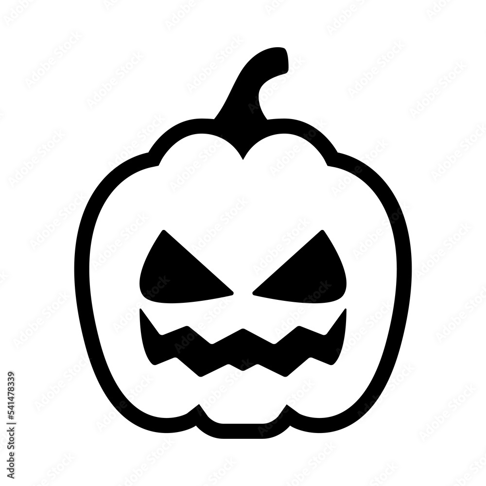 Pumpkin icon. Scary Halloween pumpkin symbol signs stickers vector ...