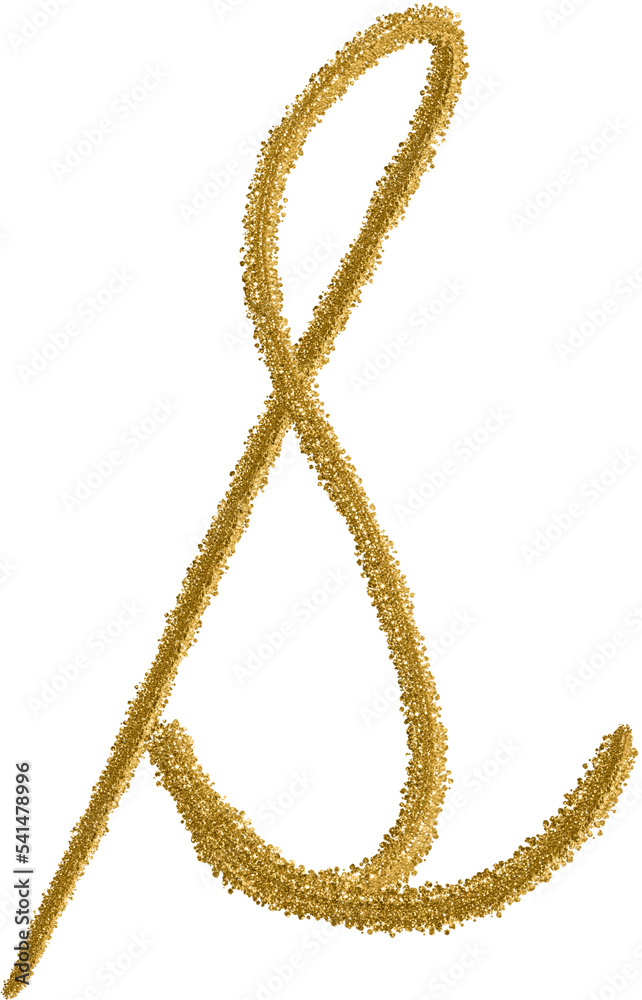 Gold Calligraphy Alphabet Letter S, Cursive S Stock Photo | Adobe Stock