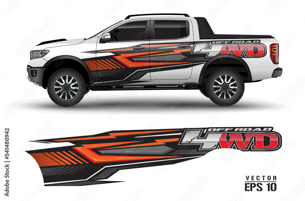 Truck car wrap design vector. Graphic abstract stripe racing background ...