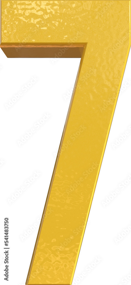 Number Seven, 7 Yellow 3D Text Render Stock Illustration | Adobe Stock