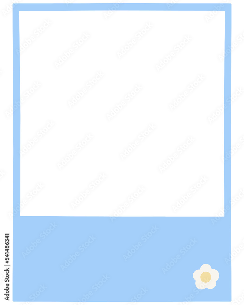 Cute Flower Polaroid Photo Frame Stock Illustration | Adobe Stock