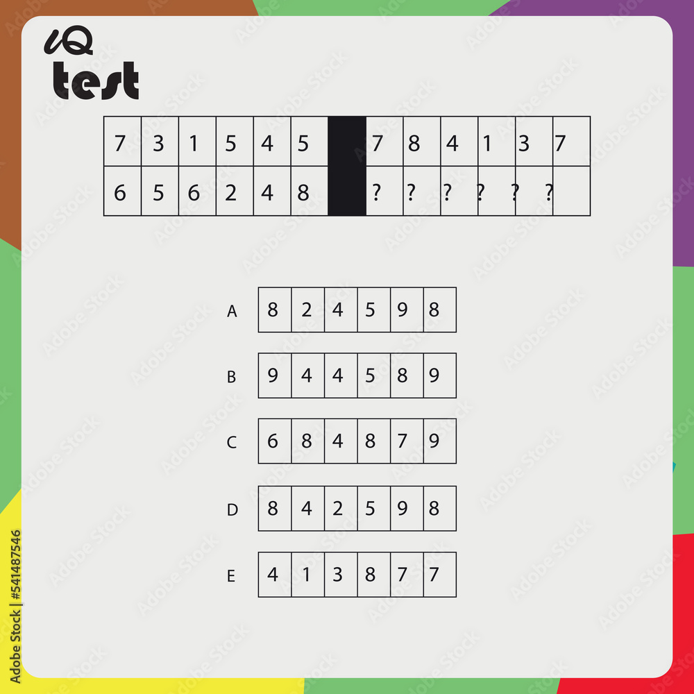 Practice Questions Worksheet for Education and IQ Test. task for the ...