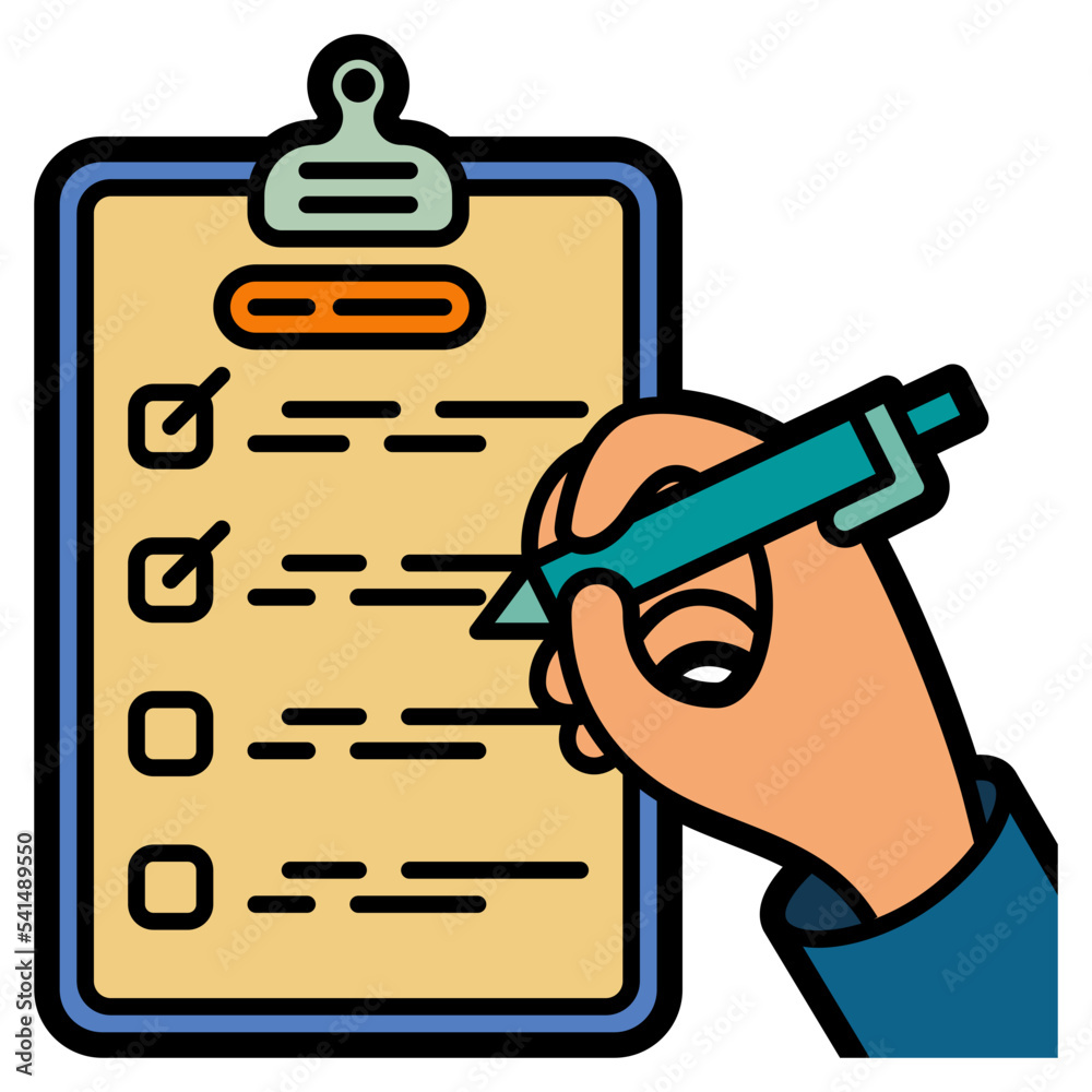 check list filled color line Stock Vector | Adobe Stock