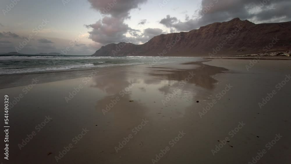 Sunset in Famara Beach - Lanzarote - Canary Islands Stock Video | Adobe ...
