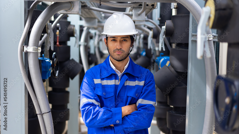Looking at camera. Portrait handsome confident professional engineer ...