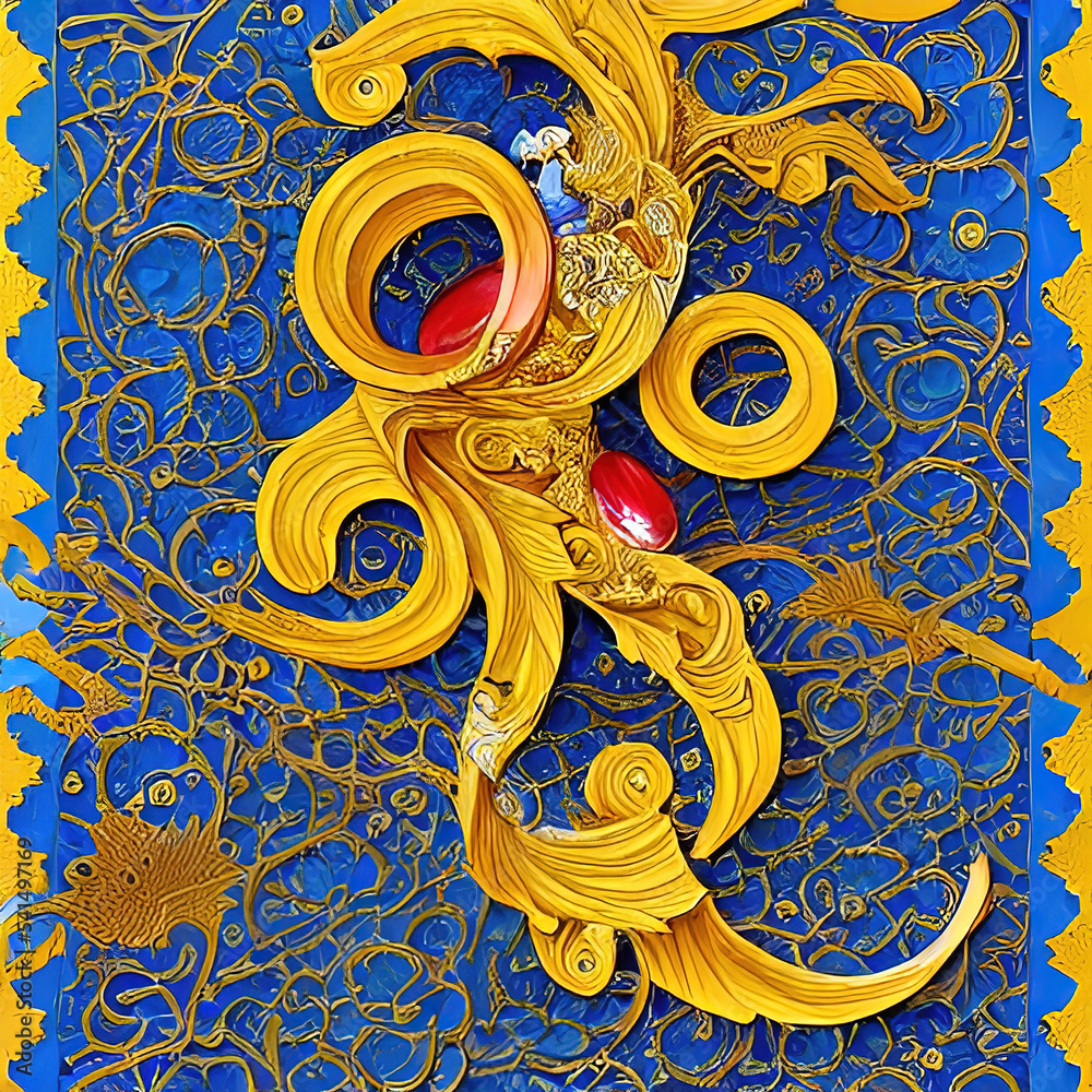 3D beautiful scroll and filigree pattern render Stock Illustration ...