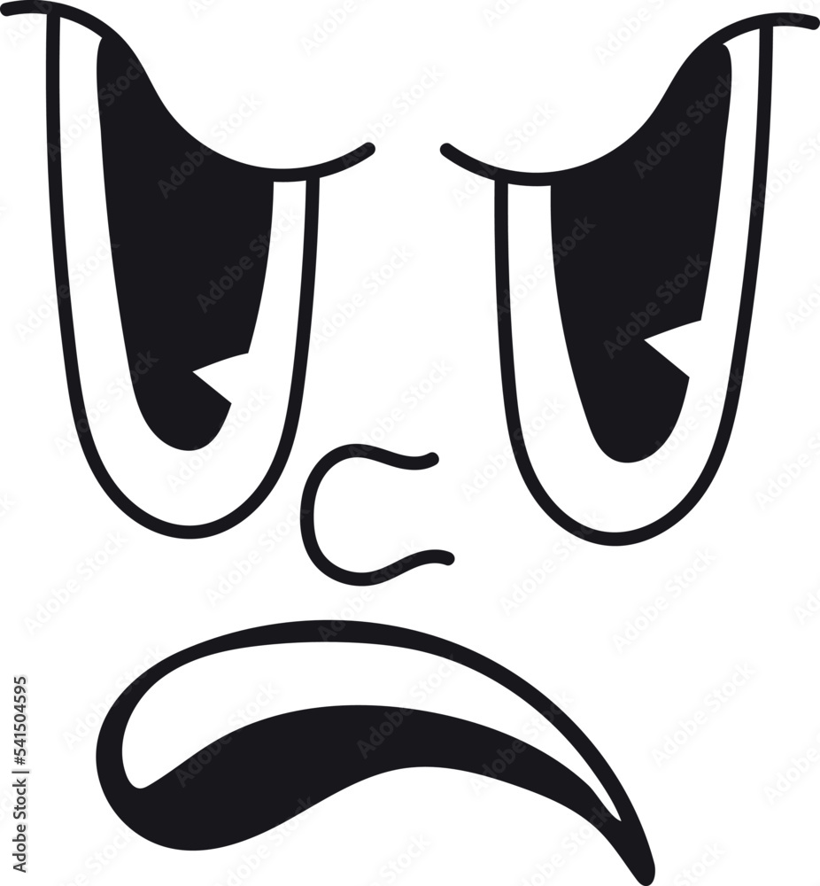 Angry toon face. Facial expression in retro comic style Stock Vector ...