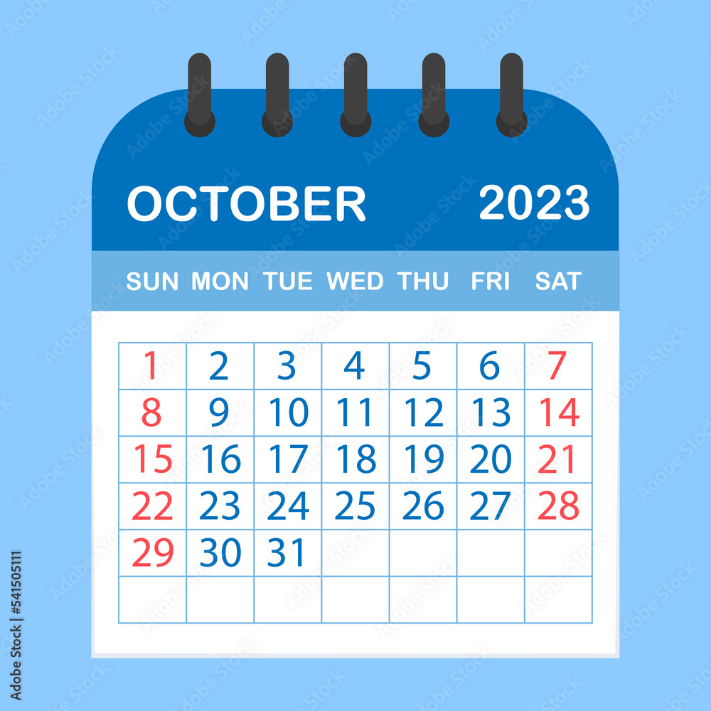 October Calendar Clipart