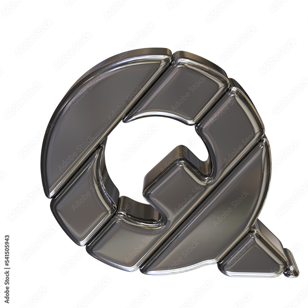 Silver block letters. capital letter q Stock Illustration | Adobe Stock