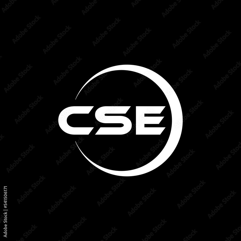 CSE letter logo design with black background in illustrator, cube logo ...