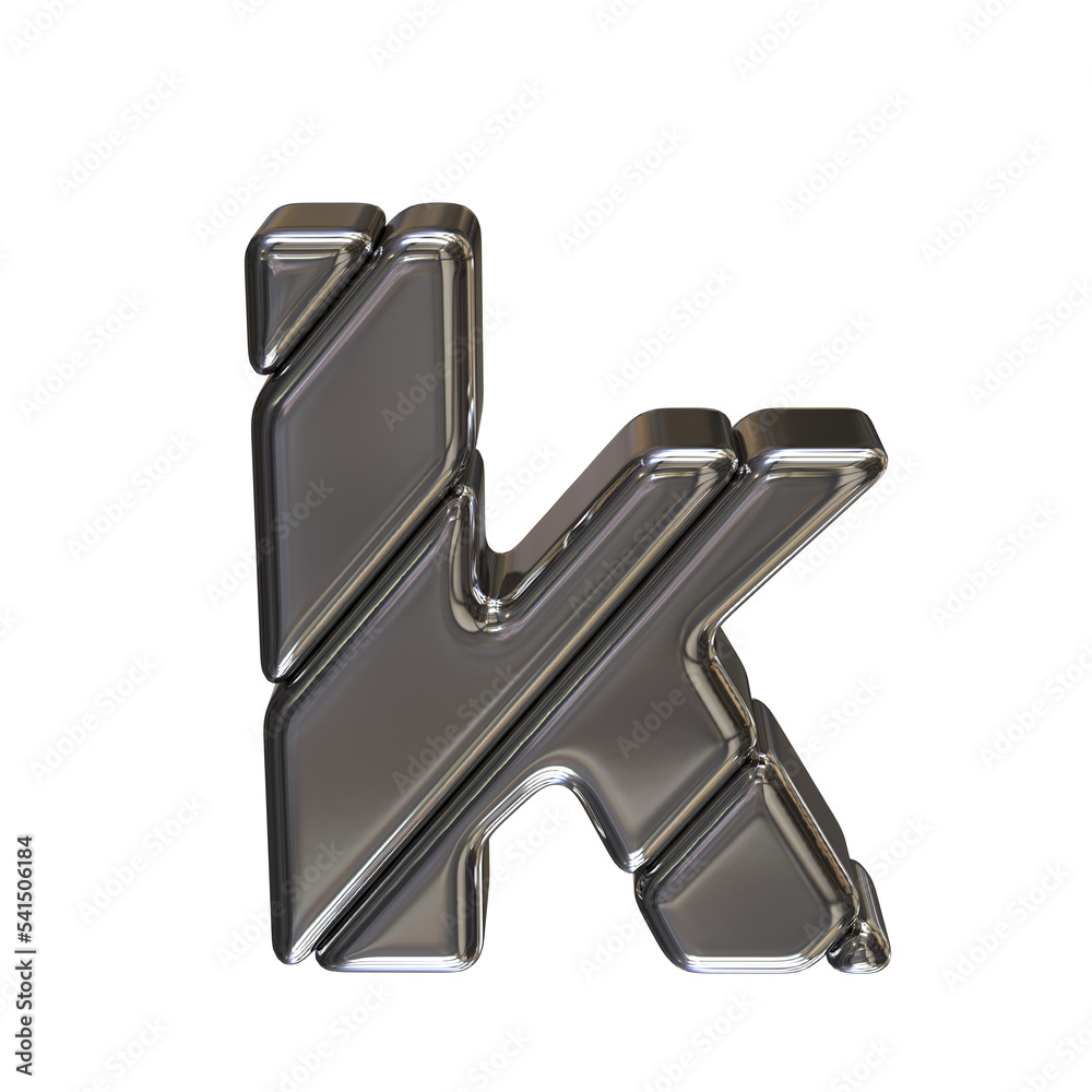 Silver block letter k Stock-Illustration | Adobe Stock