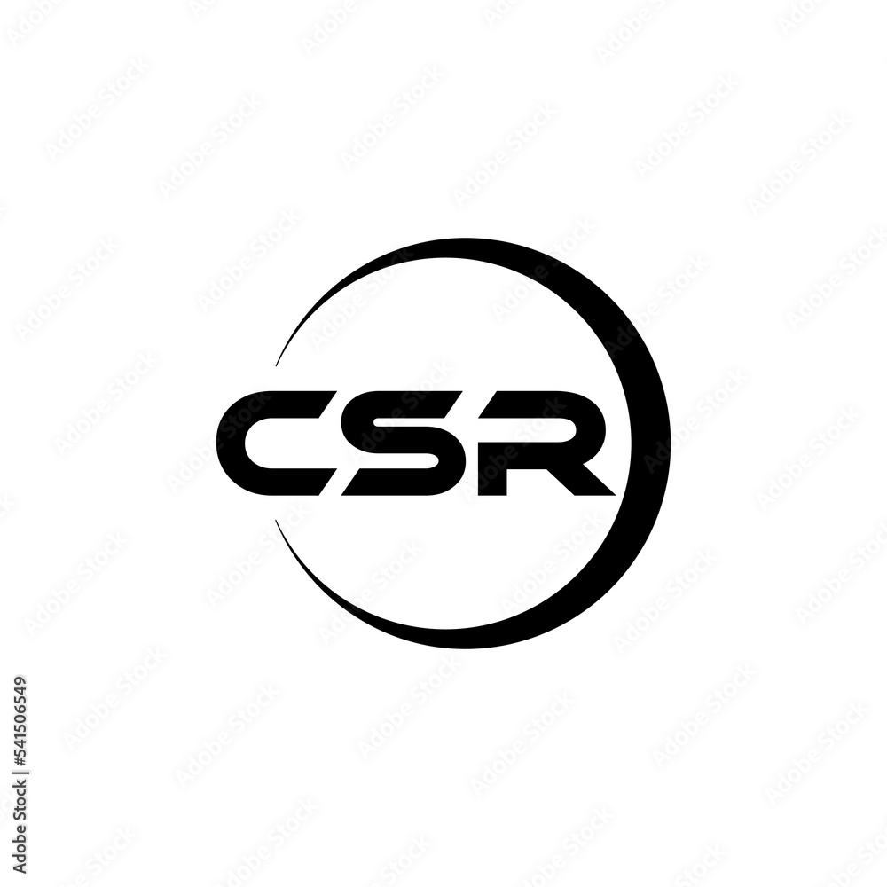 CSR letter logo design with white background in illustrator, cube logo, vector logo, modern ...