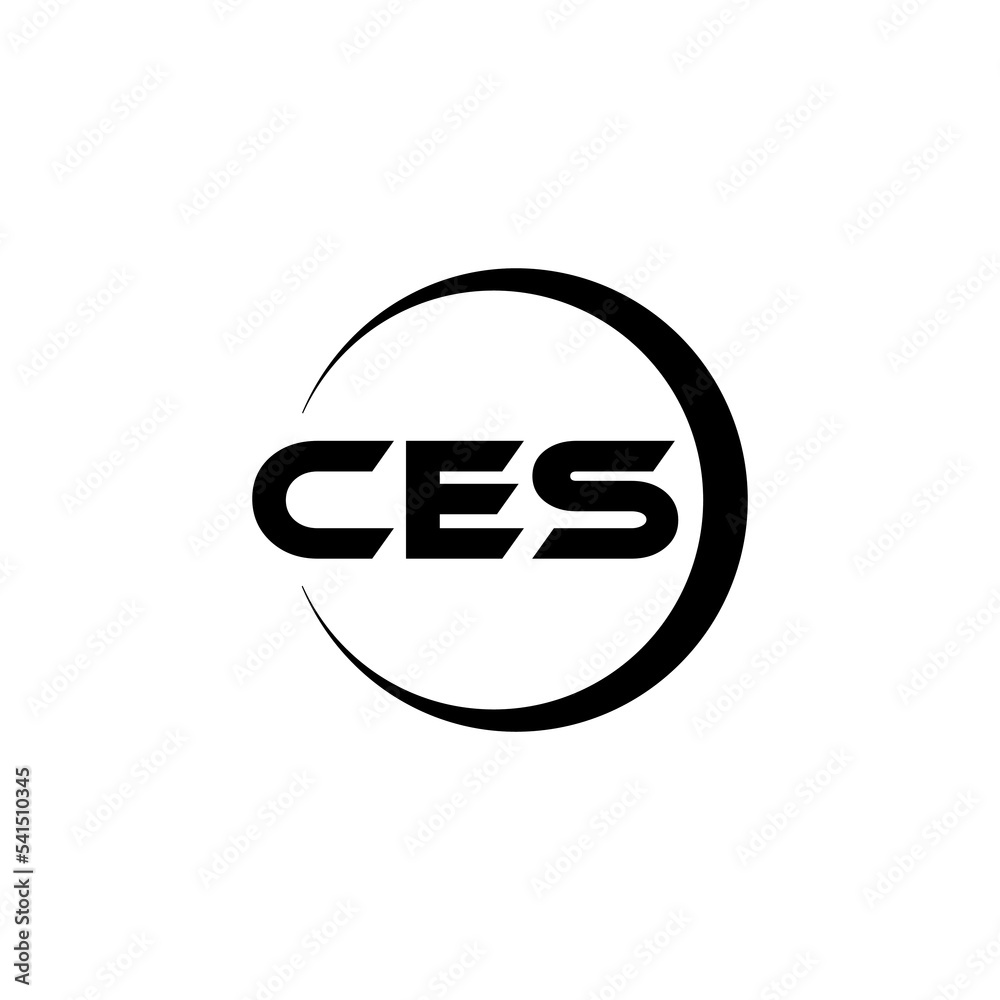 CES letter logo design with white background in illustrator, cube logo ...