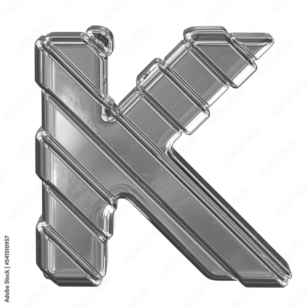 Silver letters with straps. capital letter k Stock-Illustration | Adobe ...