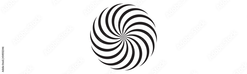 spiral illusion vector illustration, hypnotic swirl lines with white ...