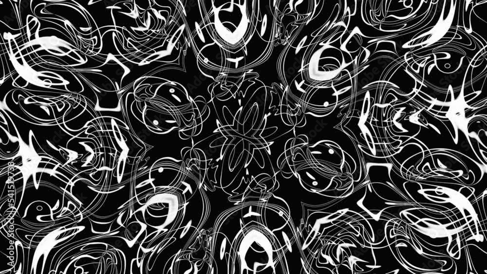 Black and white animated patterns. Curved lines in motion. Looped ...
