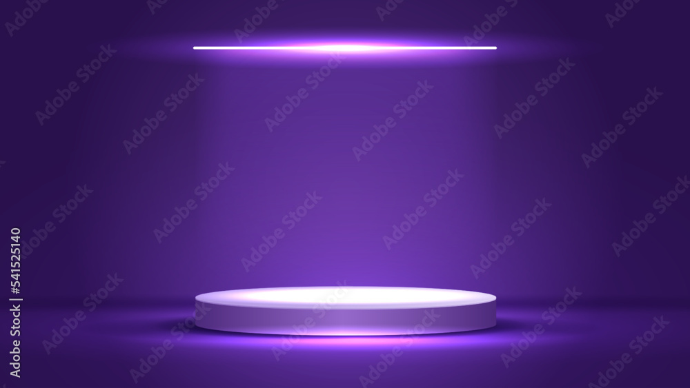 Purple background product showing pedestal scene with geometric ...