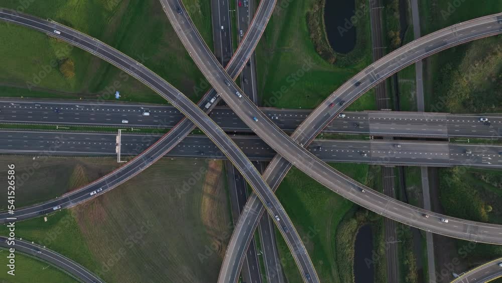 Vídeo do Stock: Intersection highway junction crossroad overview top ...