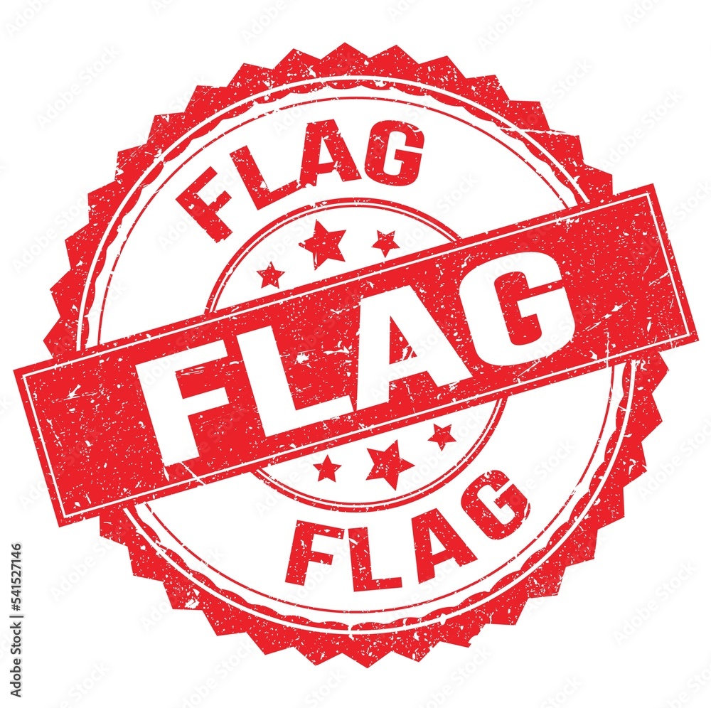 FLAG text on red round stamp sign Stock Illustration | Adobe Stock