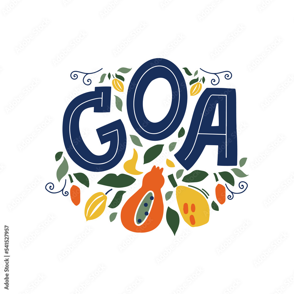 Goa fruit illustration, great design for any purposes. Natural ...