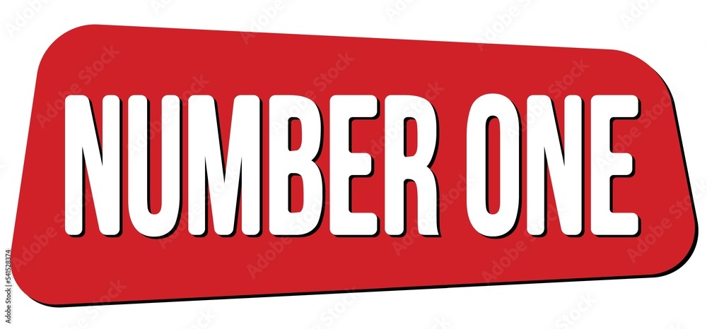NUMBER ONE text on red trapeze stamp sign. Stock-Illustration | Adobe Stock