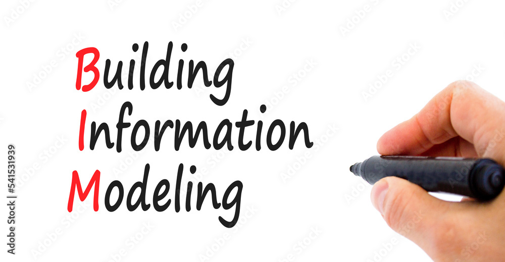 BIM building information modeling symbol. Concept words BIM building ...