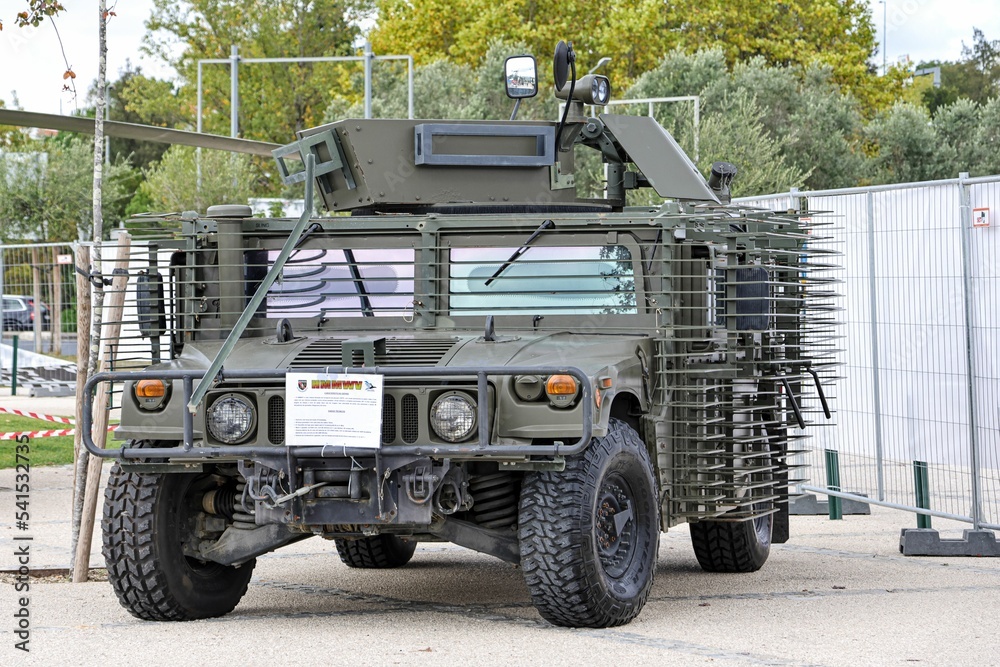 High mobility multipurpose wheeled armored military vehicle (HMMWV ...