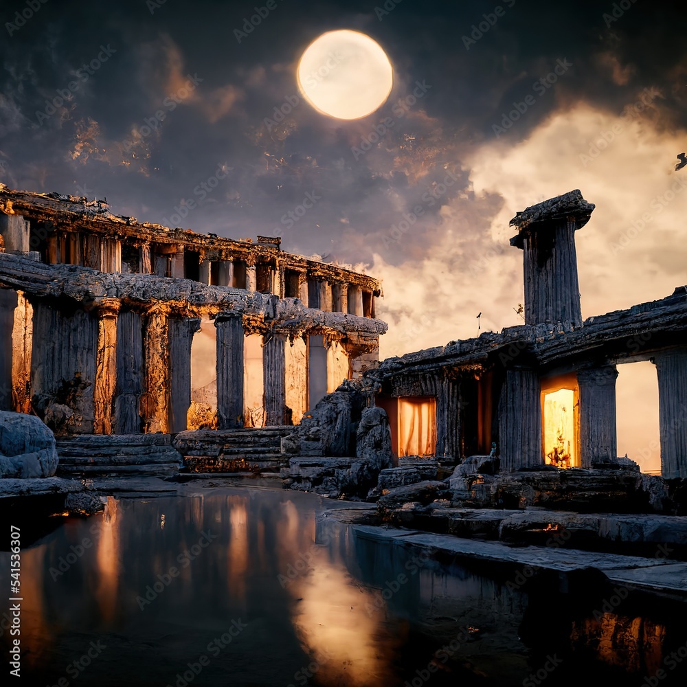 Ancient Greece and Rome, myths and gods, Olympus, photorealistic Stock ...