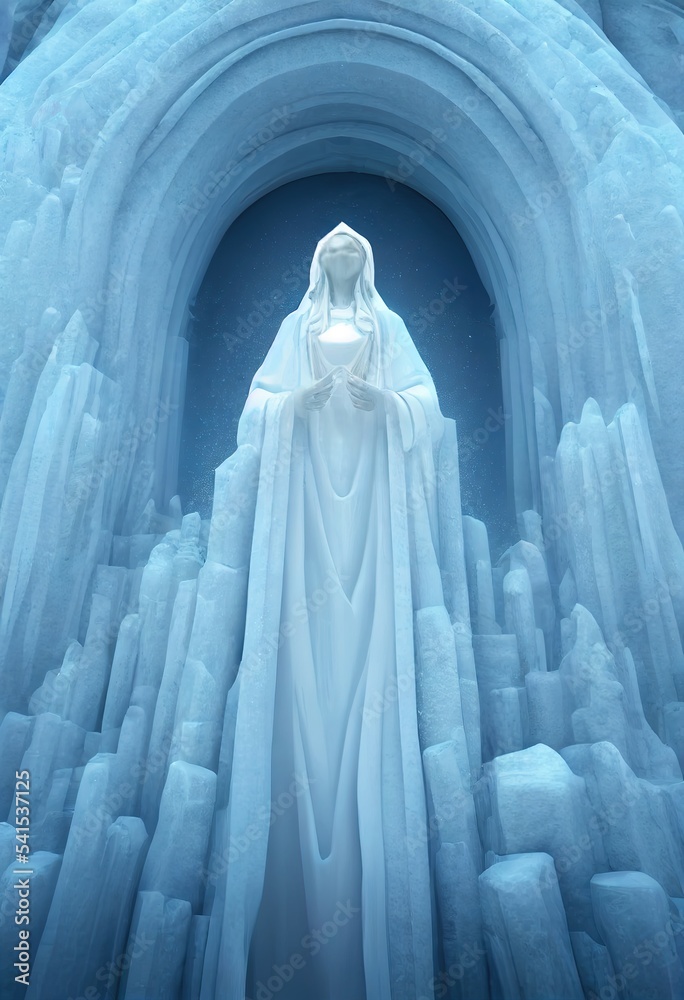 Ice Statue Monument of Holy Maria - Digital Art, 3D Render, Concept Art ...