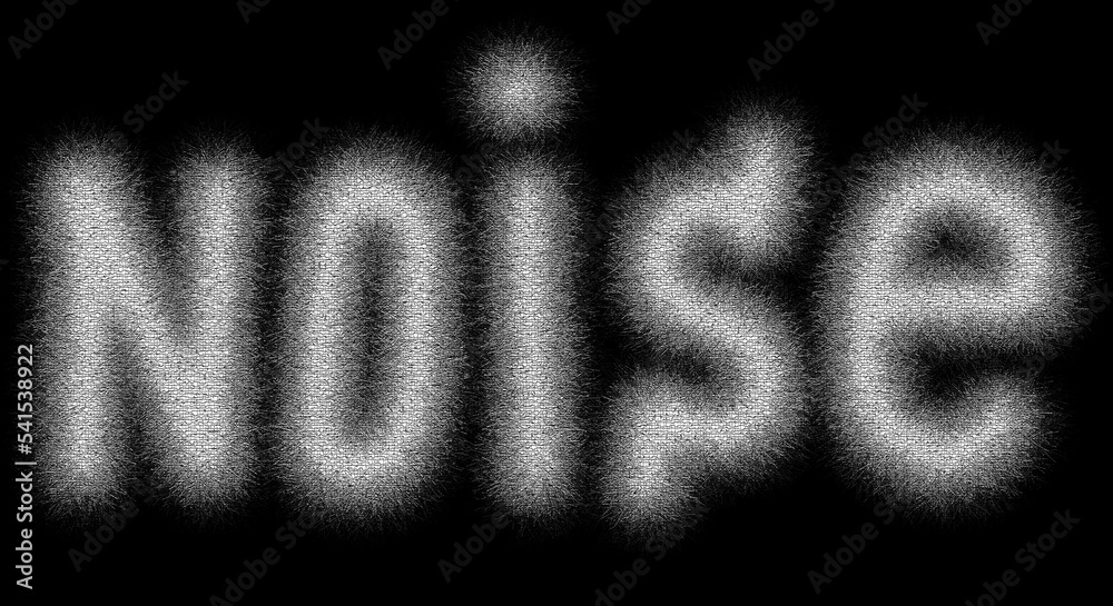Noise inscription (text) in large stylized gray letters with a special ...
