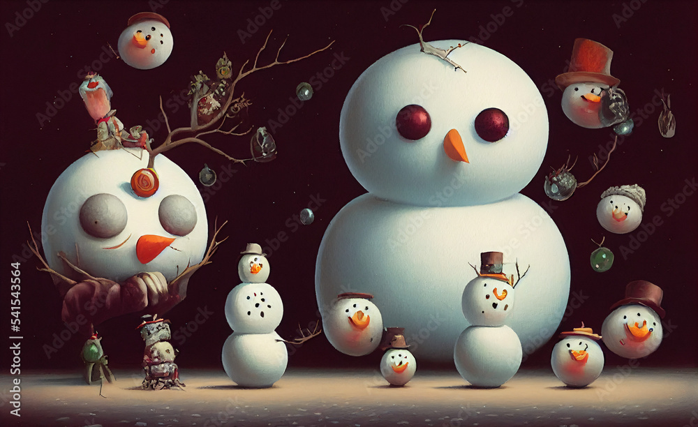 snowman Stock Illustration | Adobe Stock