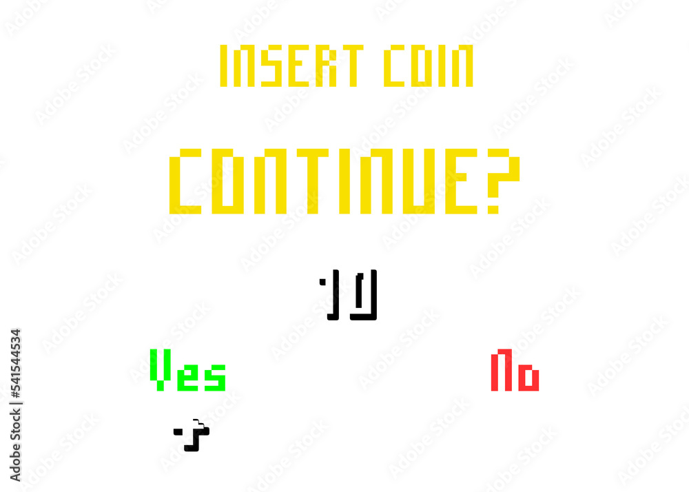 Requesting to insert a coin to continue playing, after a game over ...