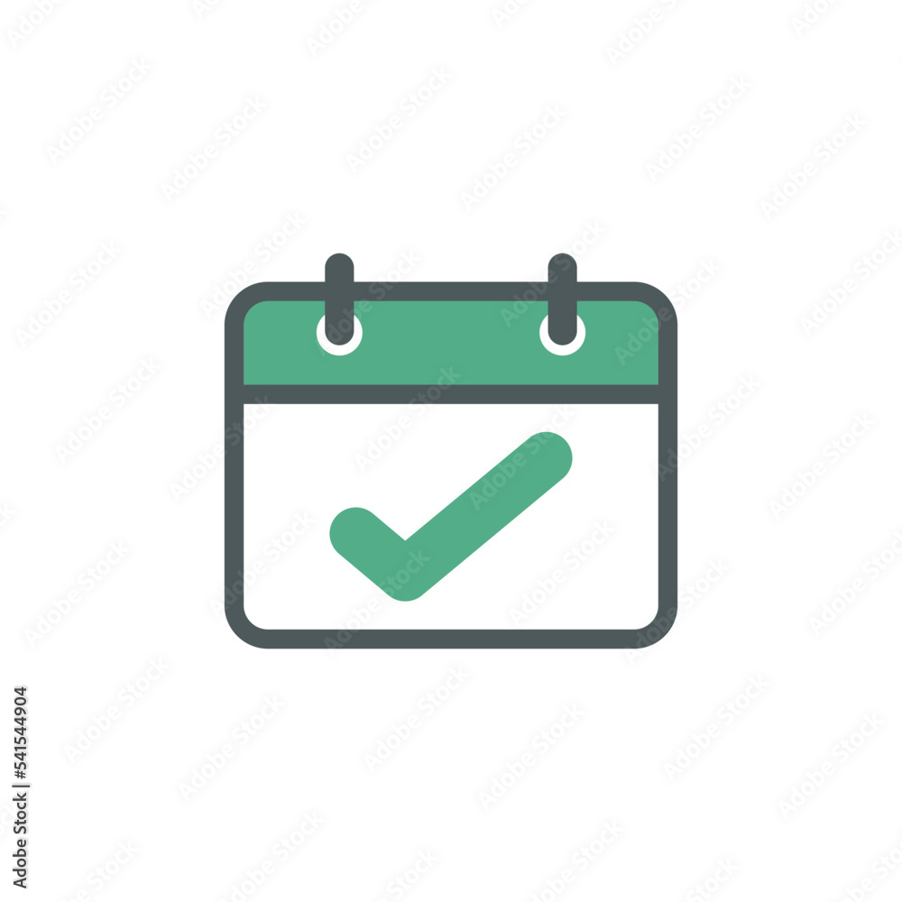 Check Mark Calendar Icon Vector Template Stock-Vektorgrafik | Adobe Stock