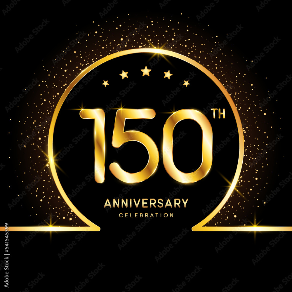 150th Anniversary. Golden Anniversary template design for celebration ...