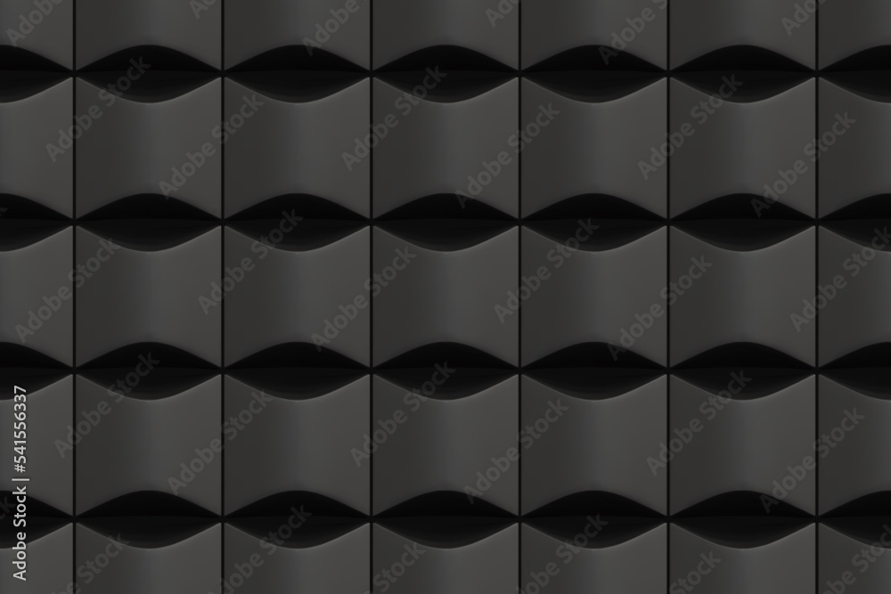 Black acoustic sound proof soft foam seamless pattern. Texture of wall ...