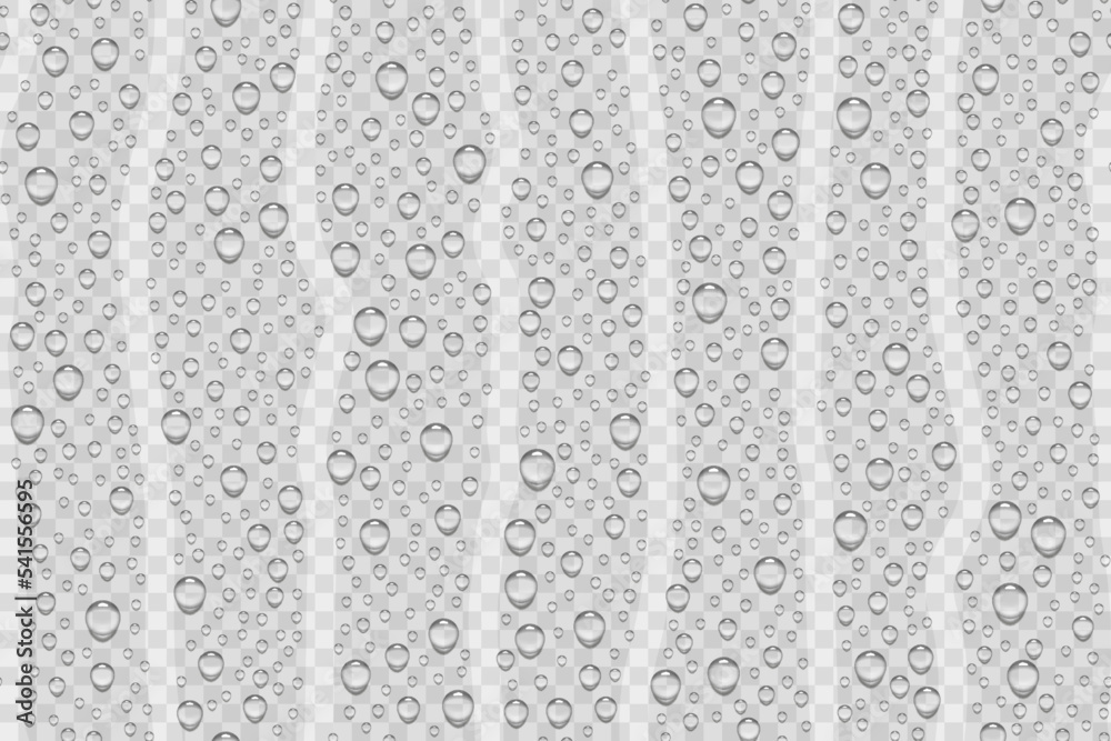 Realistic water drop pattern on transparent background. Raindrops on ...