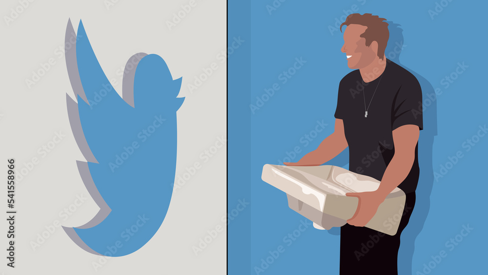 October 6, 2022, Elon Musk shows up at Twitter headquarters with a ...