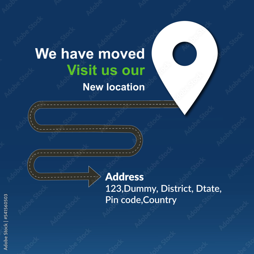 We have moved new location Social media post Stock Vector | Adobe Stock