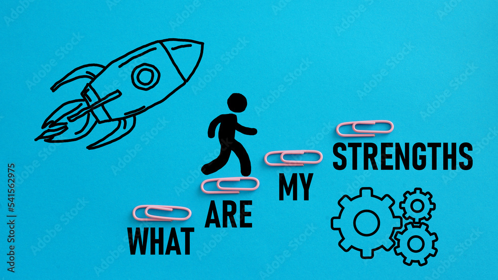 What are my strengths is shown using the text Stock Photo | Adobe Stock