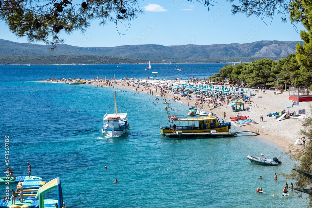 Famous Zlatni Rat, sandy beach on beautiful Brac island, Croatia, one ...