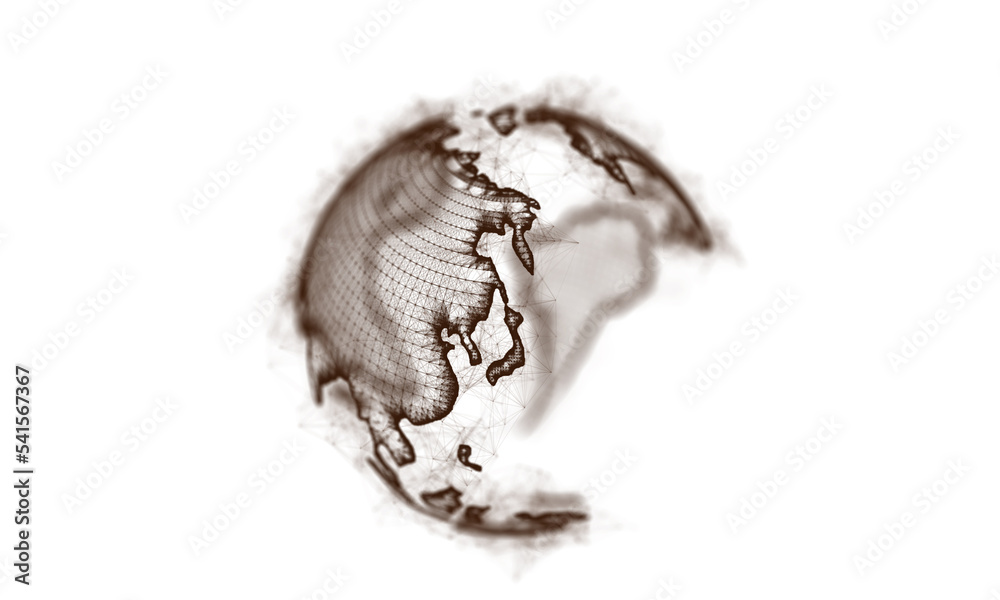 Connected World Illustration Brown Lineart 7 Stock Illustration | Adobe ...