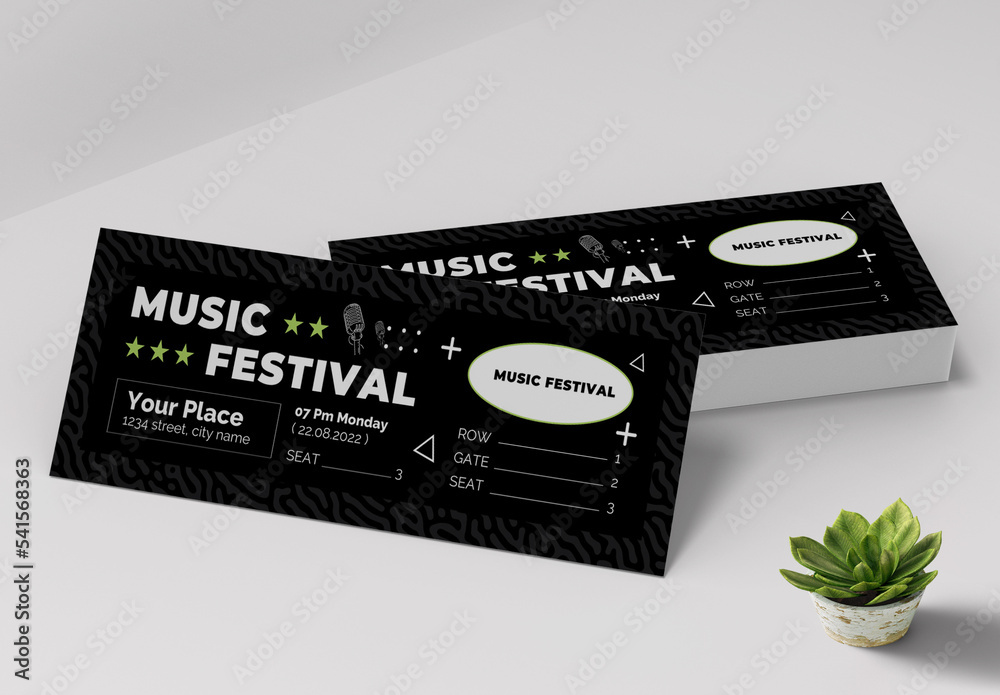 Event Ticket Layout Design Template Stock | Adobe Stock